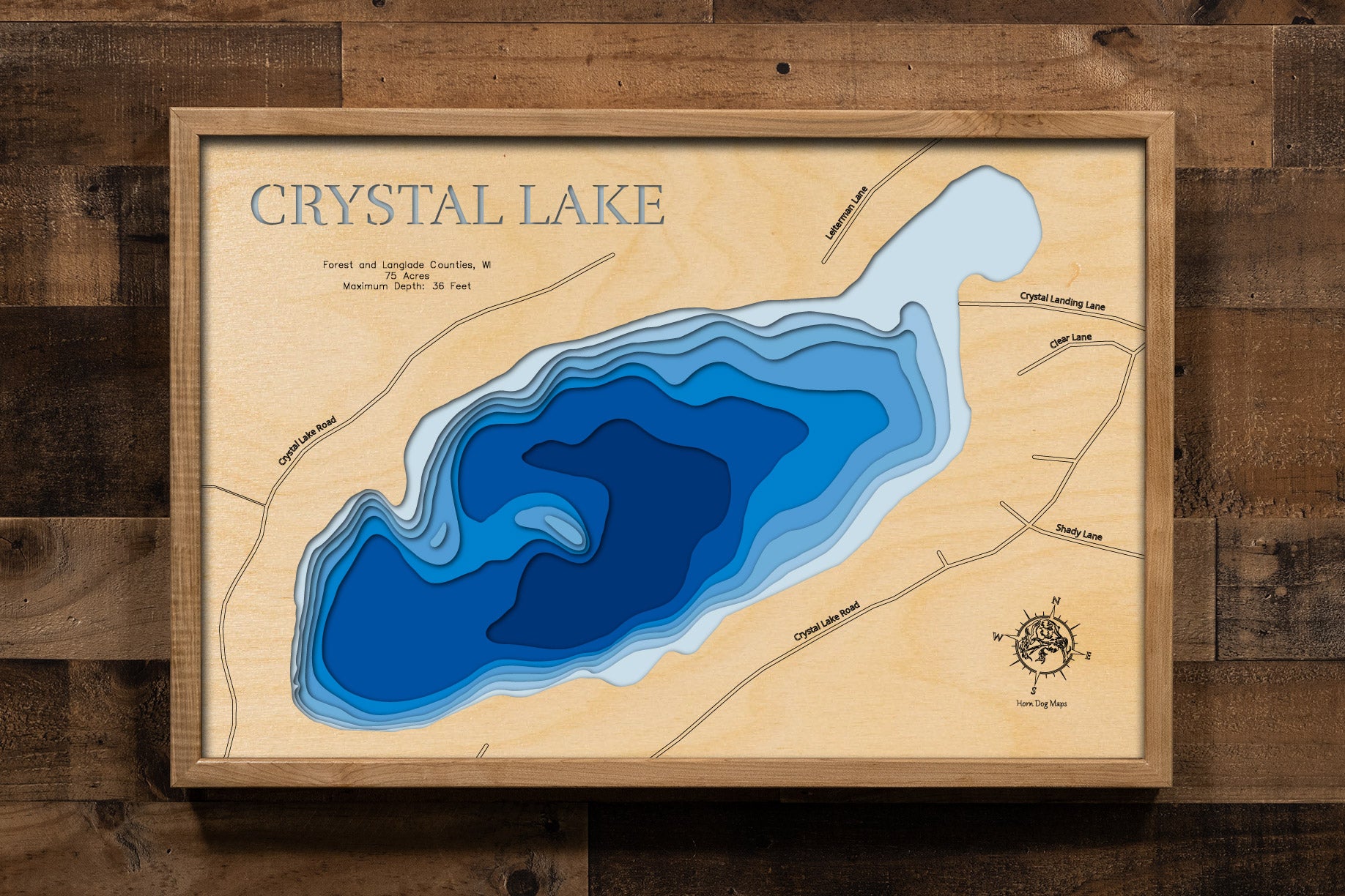 Crystal Lake in Forest and Langlade Counties, Wisconsin – Horn Dog Maps