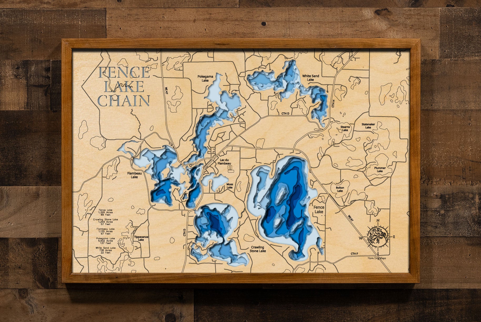 Fence Lake Chain in Vilas County, WI – Horn Dog Maps