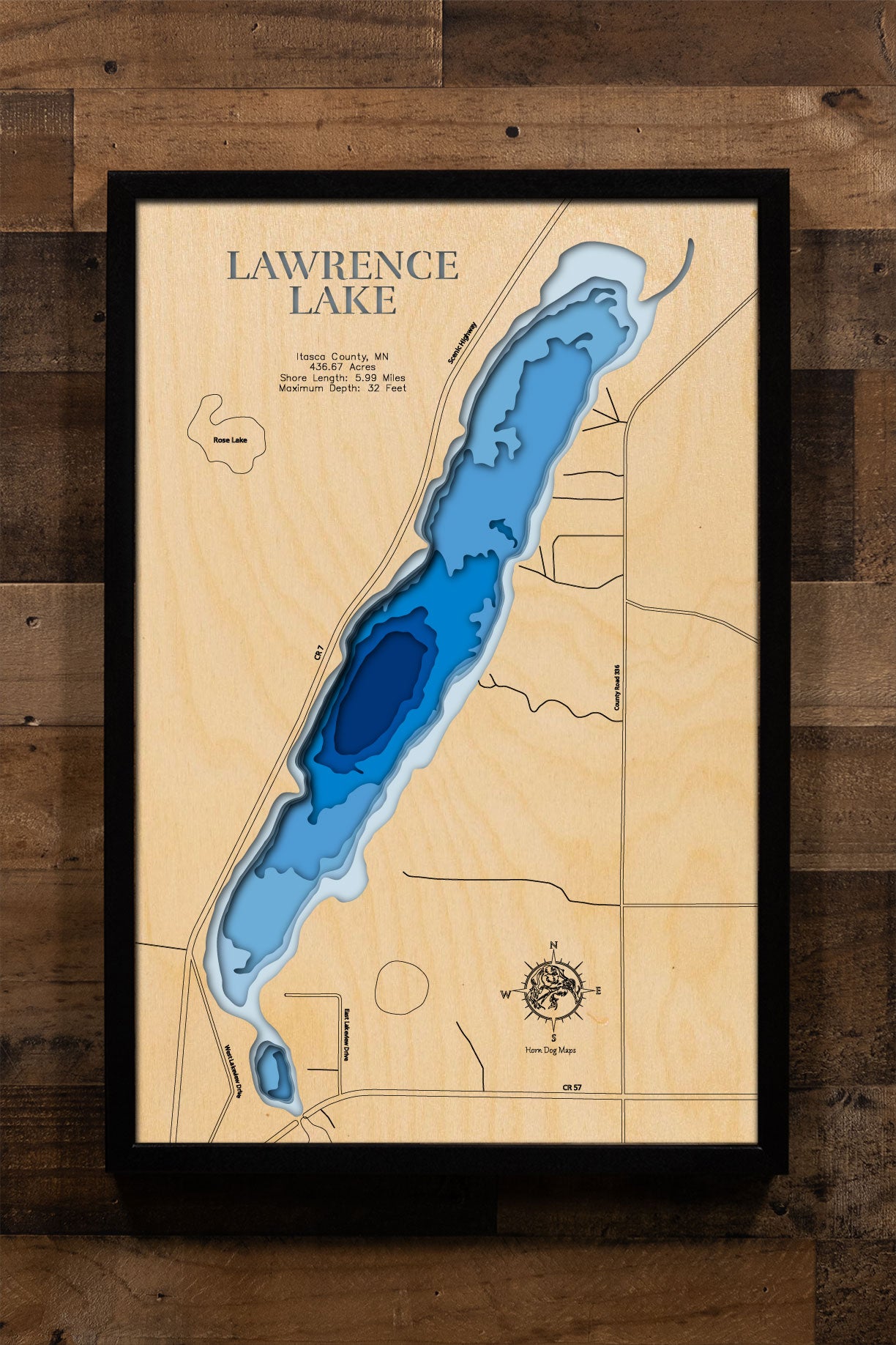 Lawrence Lake in Itasca County, Minnesota – Horn Dog Maps