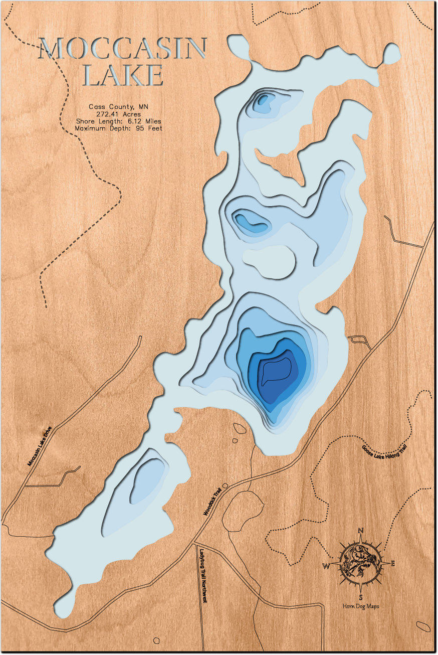 Moccasin Lake in Cass County, MN – Horn Dog Maps