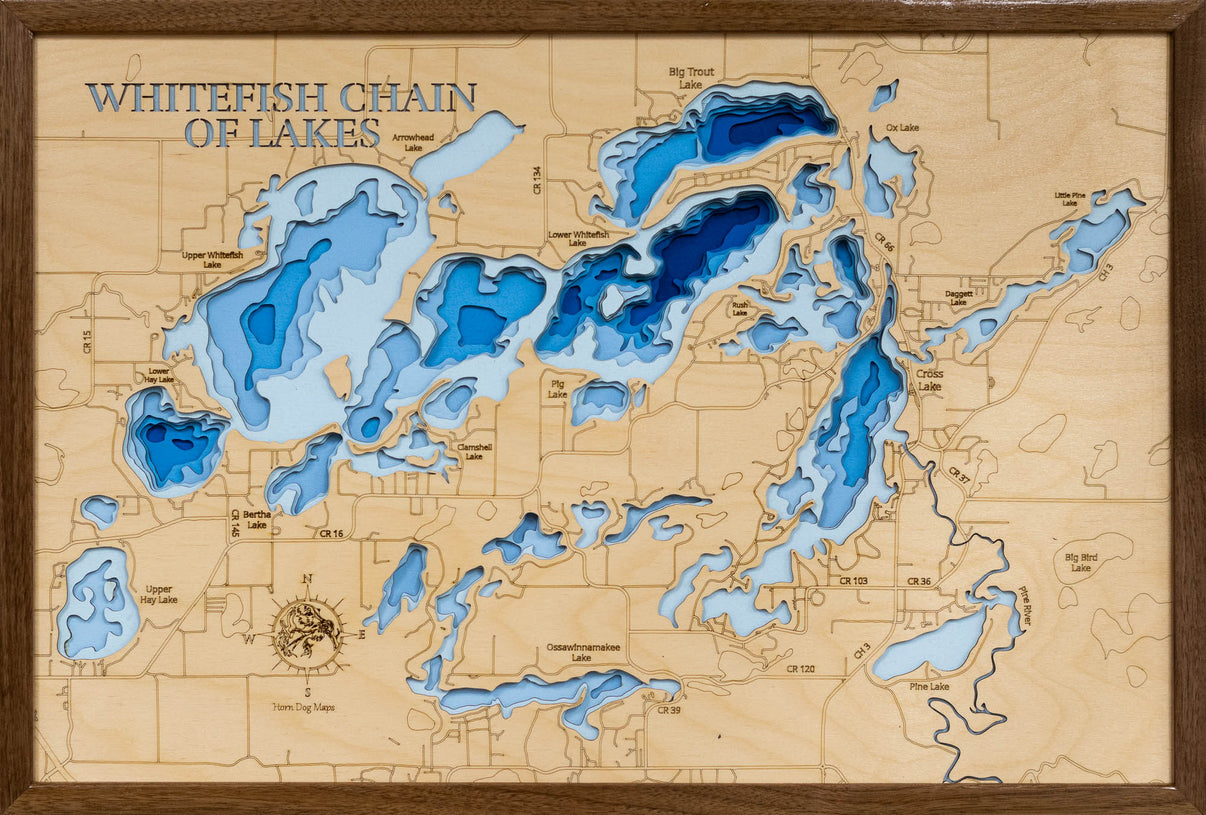 Whitefish Chain of Lakes in Crow Wing County, MN – Horn Dog Maps