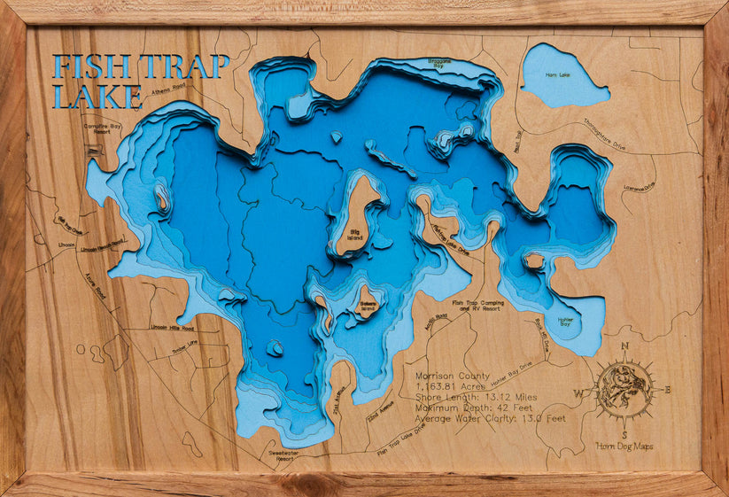 Fish Trap Lake in Morrison County, MN – Horn Dog Maps